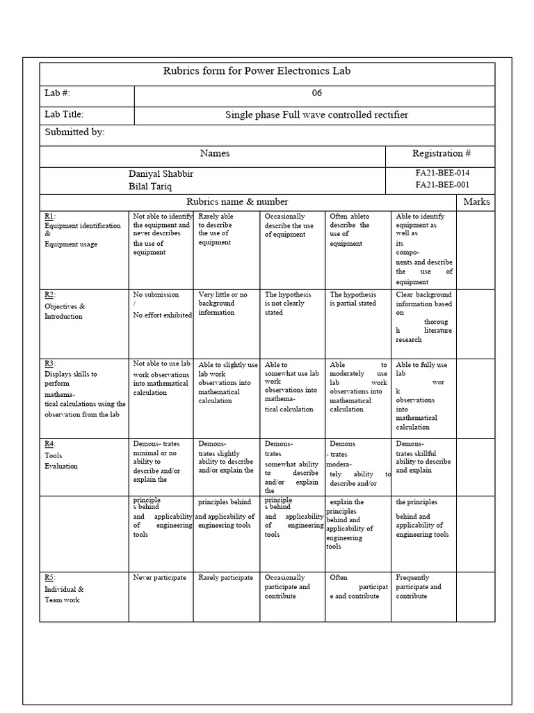 Lab No. 6 (Power Electronics) | PDF | Rectifier | Power Supply