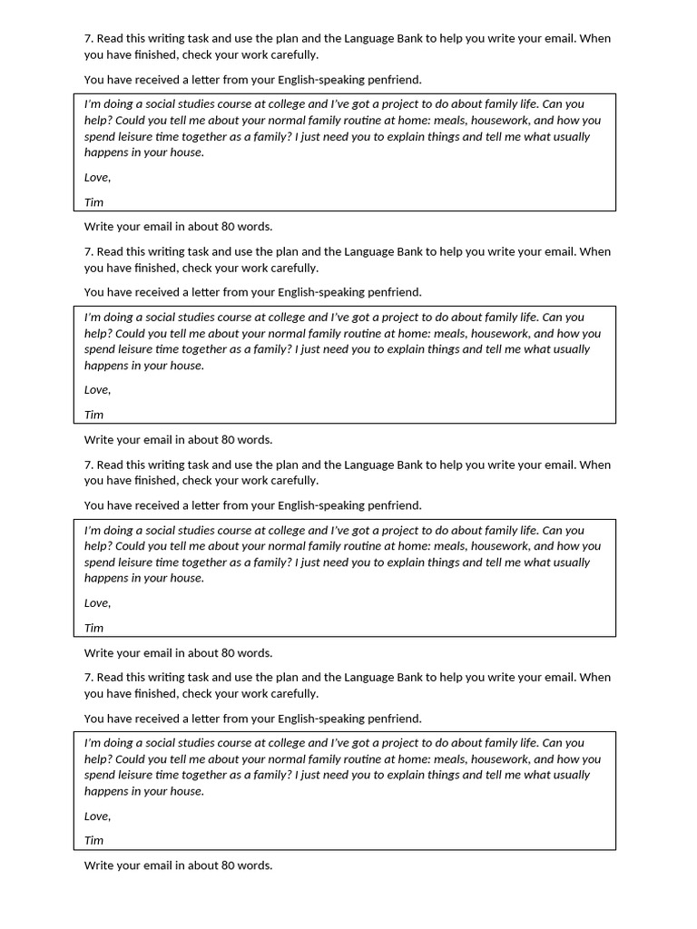 Unit 1 Writing | PDF