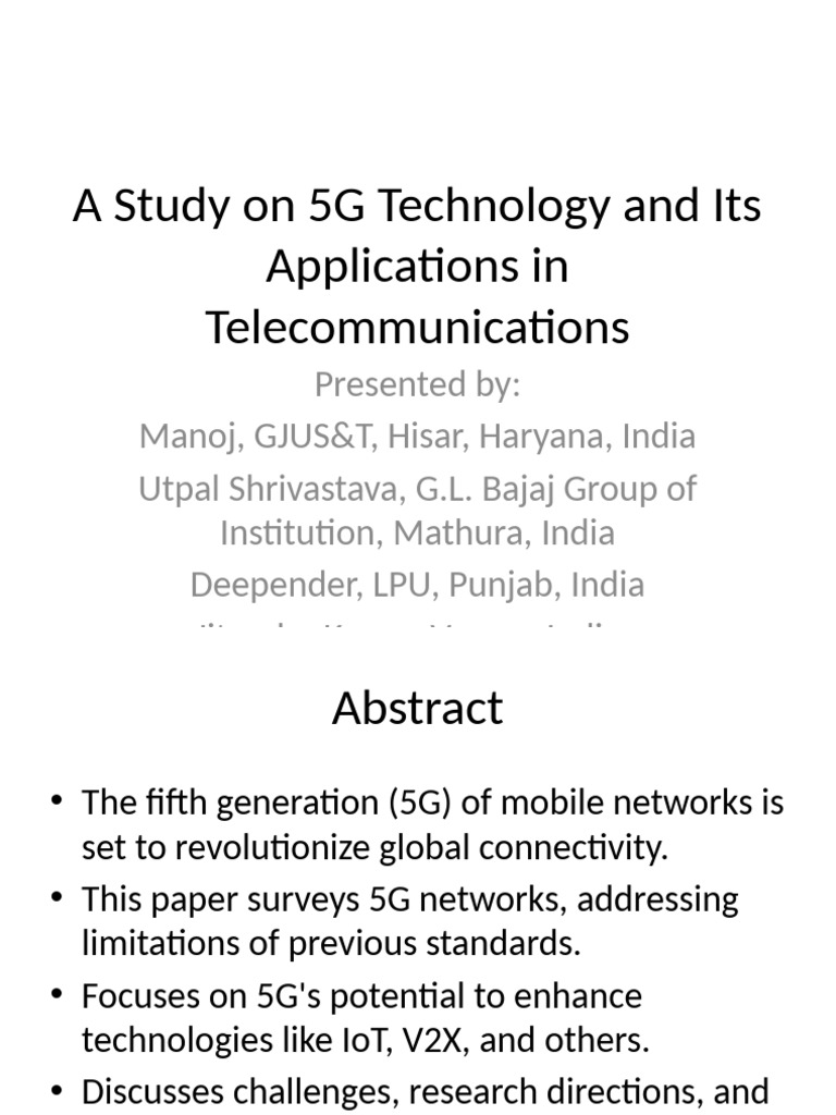 5G Technology and Its Applications | PDF | Internet Of Things ...