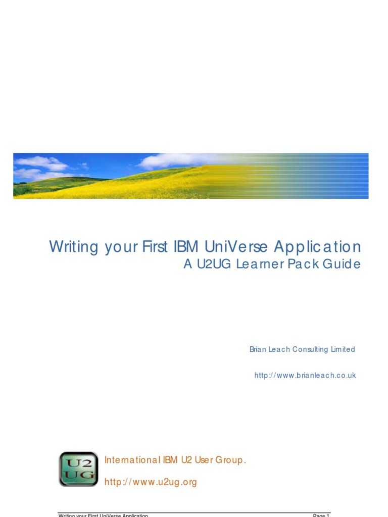 Writing Your First Ibm Universe Application: A U2Ug Learner Pack Guide | PDF | Databases | Shell ...