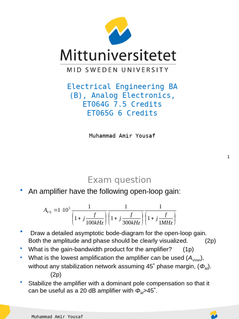 Lecture 10 | PDF | Amplifier | Signal Processing