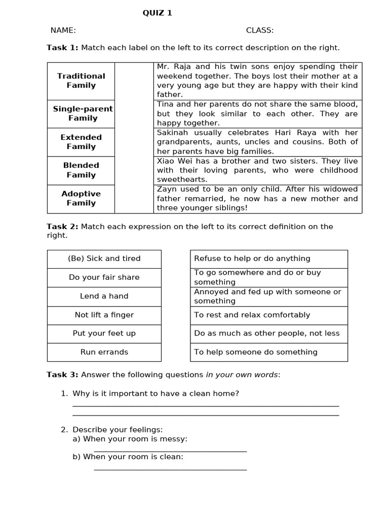 Unit 1 Quiz | PDF | Living Arrangements | Kinship And Descent