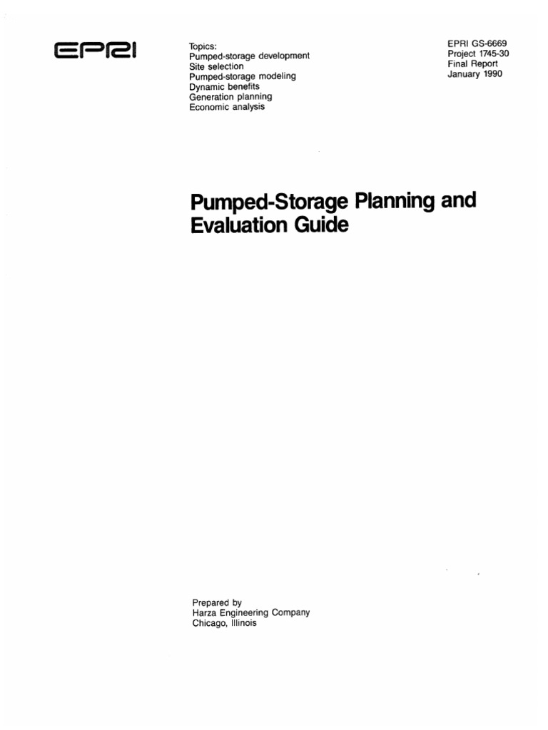 EPRI Pumped Storage Planning and Evaluation Guide | PDF