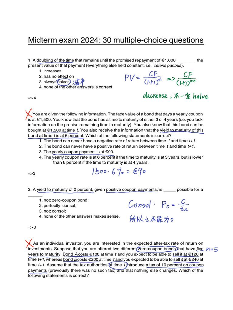 Midterm MB 2024 | PDF | Financial Markets | Securities (Finance)