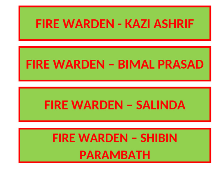 Fire Warden Name Board | PDF