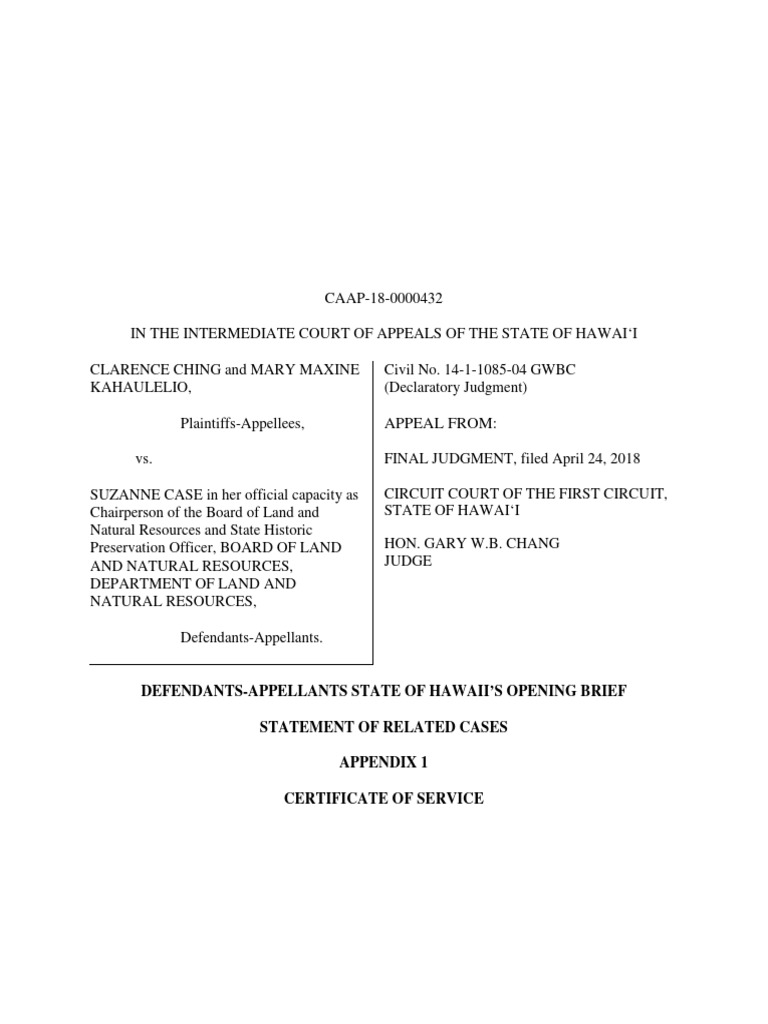 Hawaii Land Use Appeal Brief | PDF | United States District Court ...