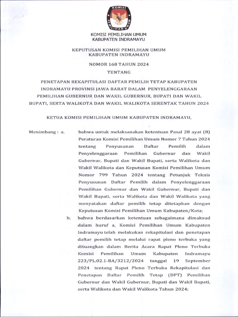 SK Penetapan DPT | PDF