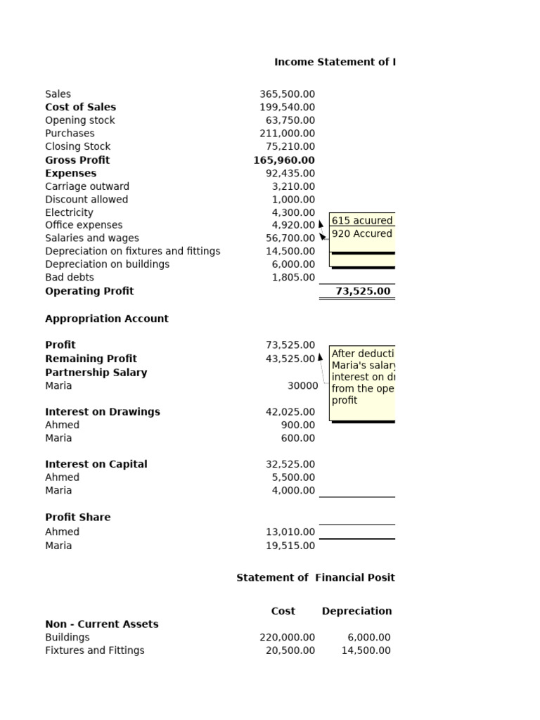 Partnership - Template | PDF | Expense | Depreciation