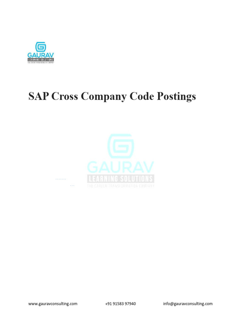 SAP Cross Company Code Guide | PDF | Finance & Money Management | Computers