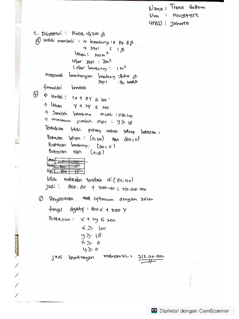 Tugas 1 - Riset Operasional | PDF