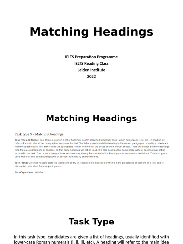 06 - Matching Headings | PDF