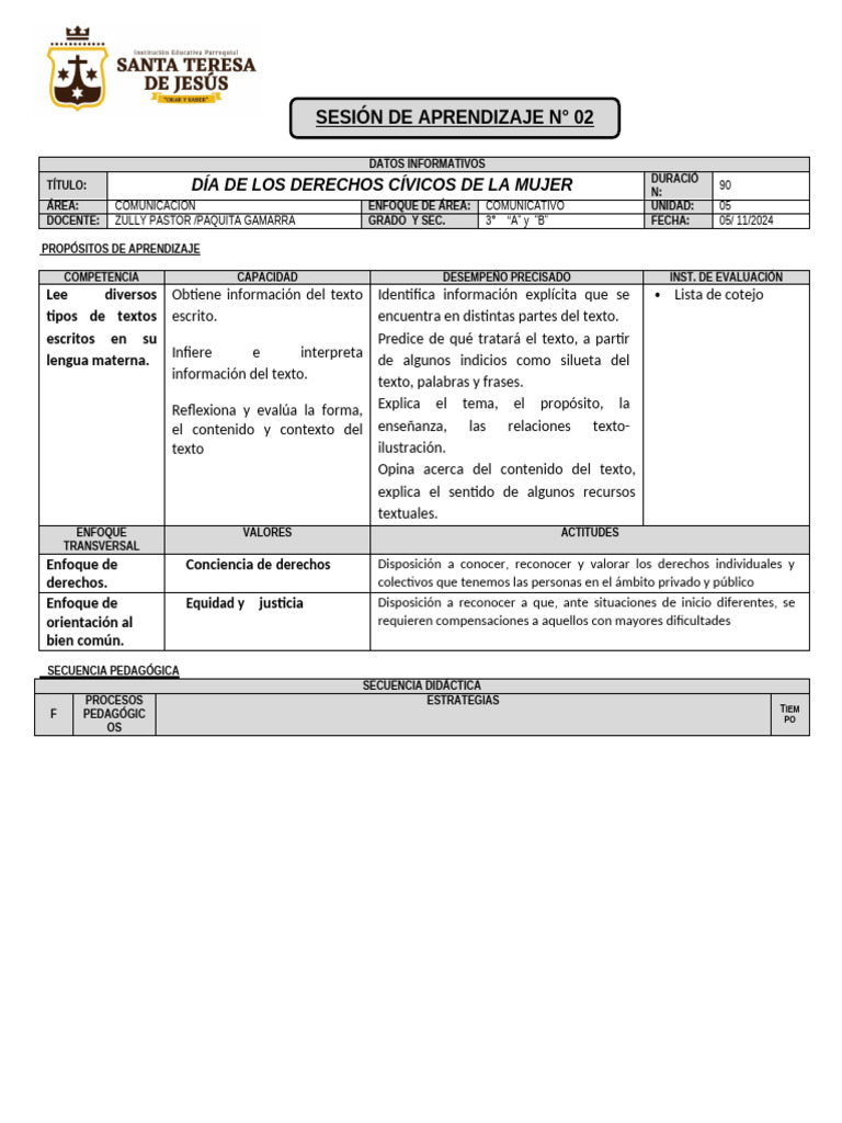 SESION 02 | PDF | Aprendizaje | Perú