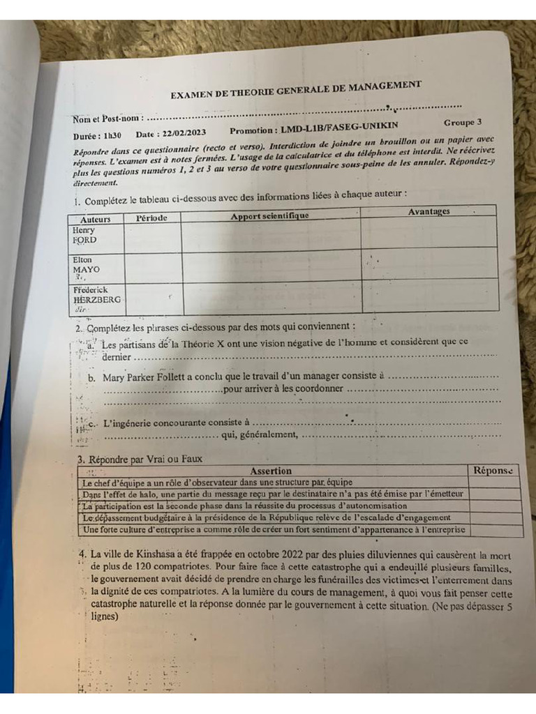 Examen Management | PDF