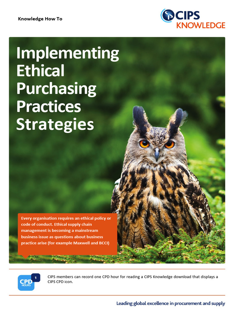 Implementing Ethical Purchasing Practices Strategies | PDF | Supply ...