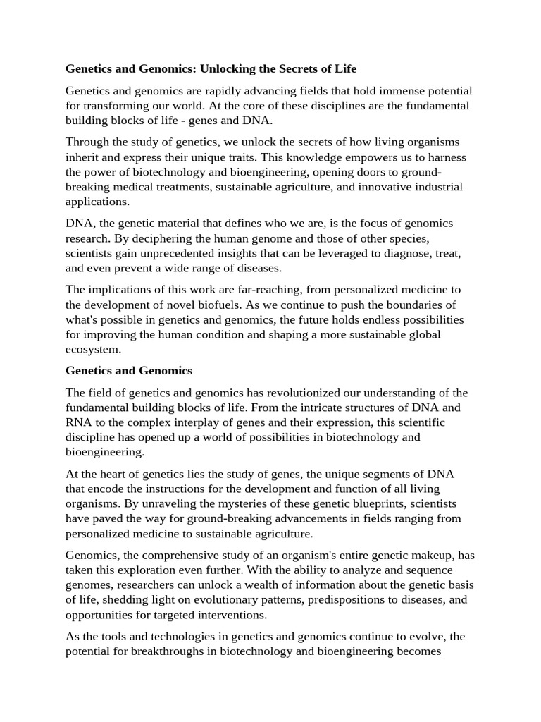 Genetics And Genomics Pdf Genetics Genomics