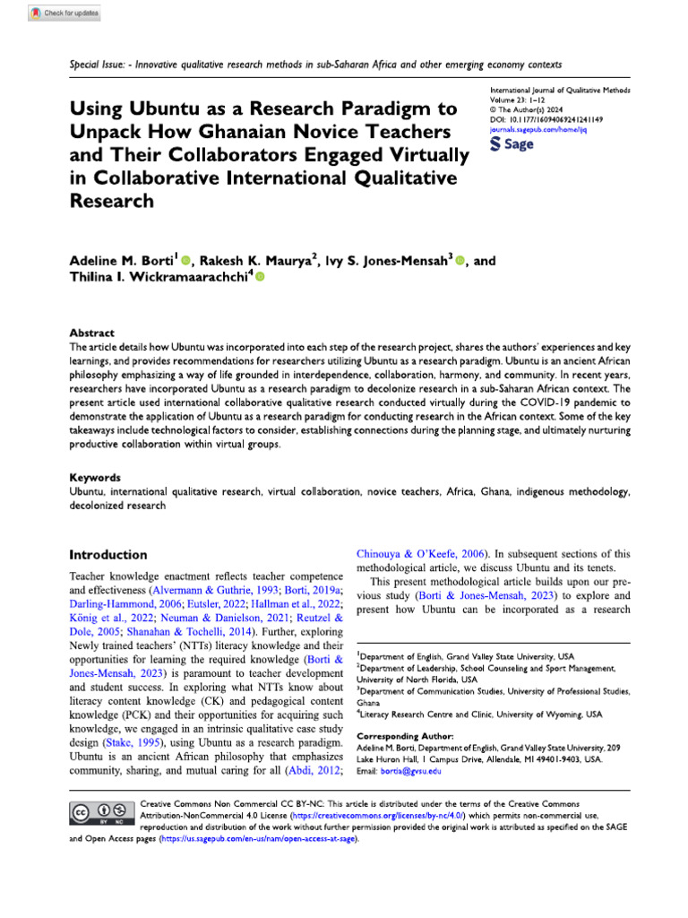 Ubuntu As A Research Paradigm | PDF