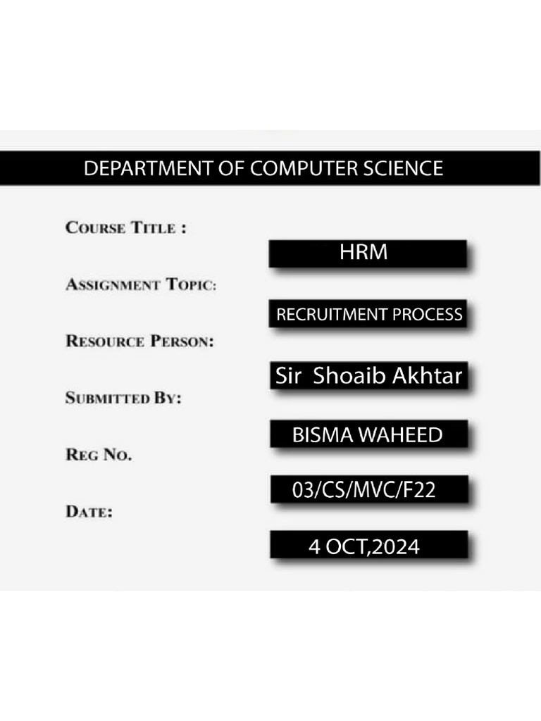 Recruitment Assignment | PDF