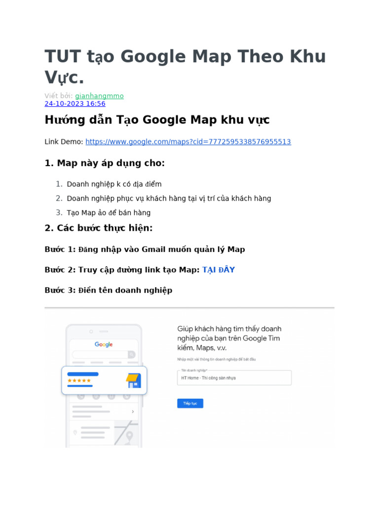 TUT T o Google Map Theo Khu V C | PDF