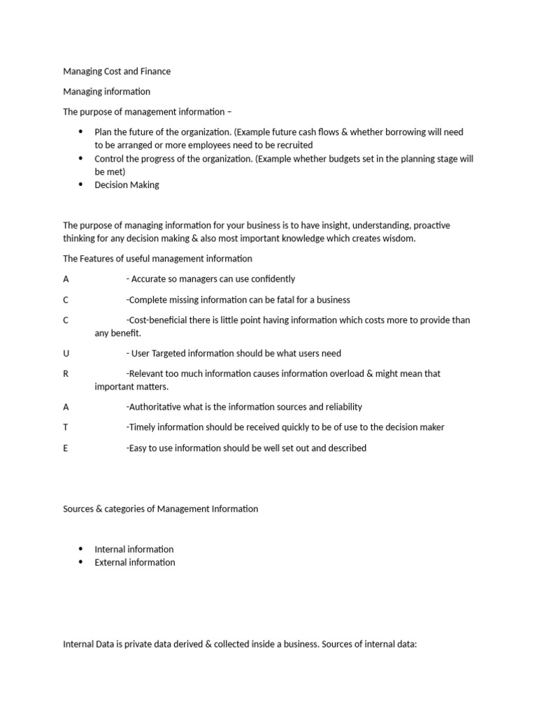 Managing Cost and Finance | PDF | Labour Economics | Cost Of Goods Sold
