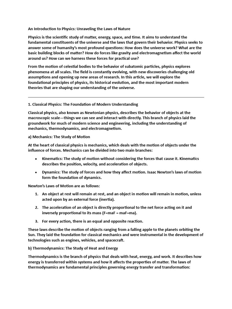 An Introduction To Physics | PDF | General Relativity | Physics