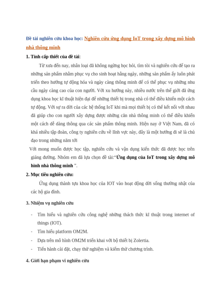 Nhóm 6- NCKH- Đề Tài Nghiên Cứu IoT- Ngày 21 Tháng 12 Năm 2021 | PDF