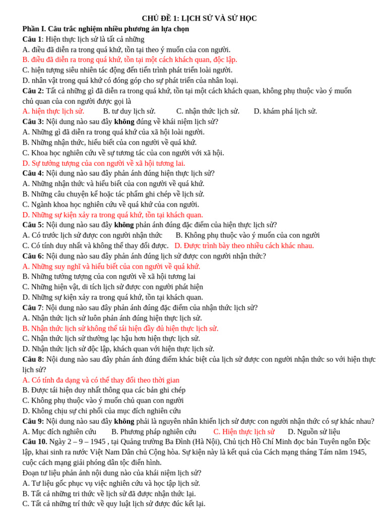 10A1,2,3 ĐC Sử 10 GK1 | PDF