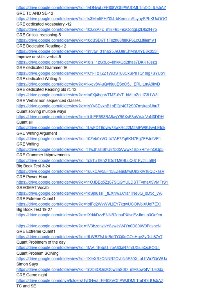 GRE Resources and Videos by GregMat | PDF