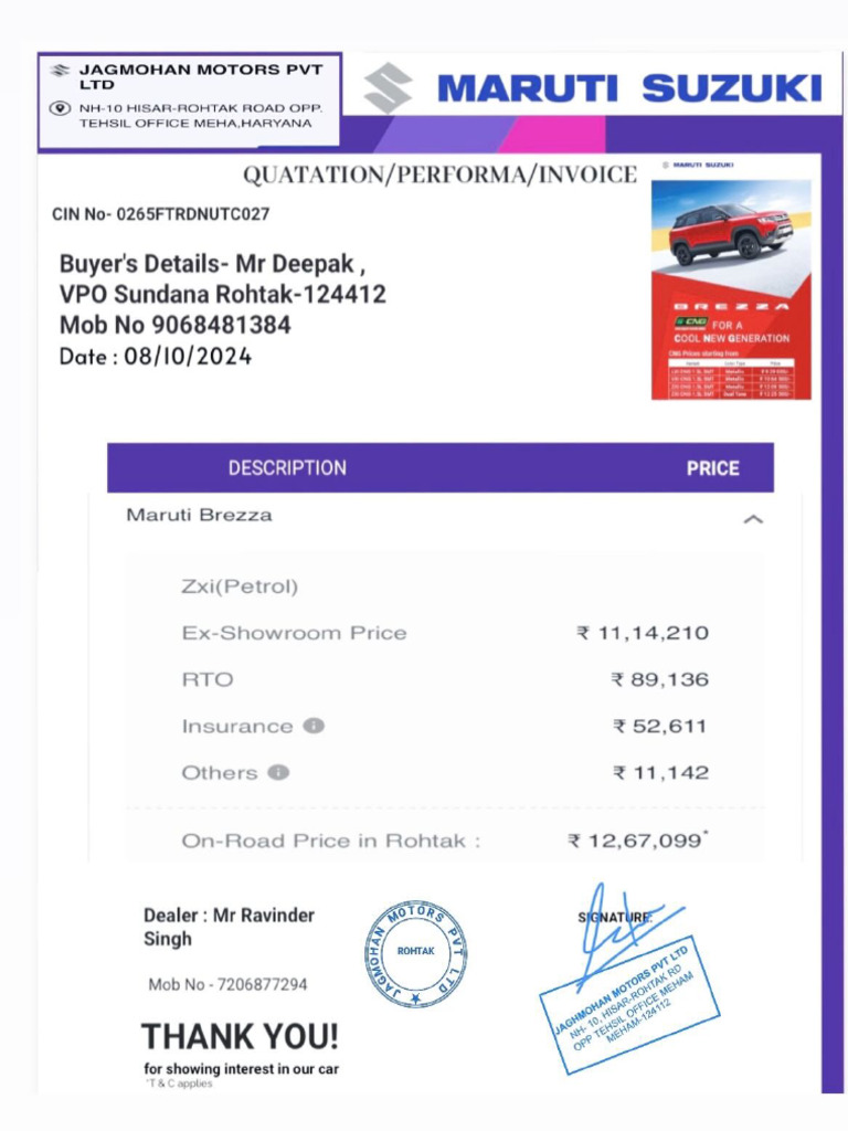 Quatation Breeza | PDF