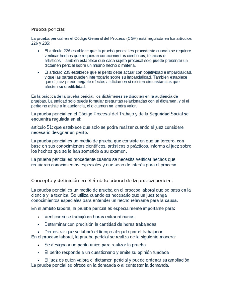 Prueba Pericial | PDF