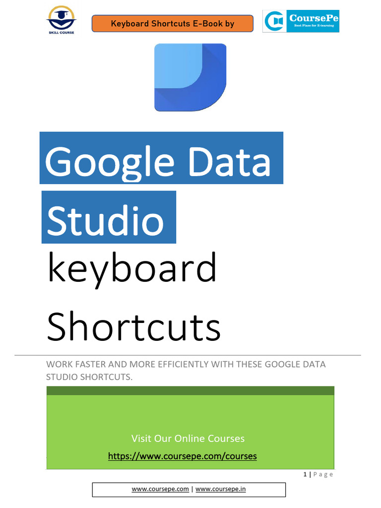 Google Data Studio Keyboard Shortcuts | PDF | Keyboard Shortcut ...
