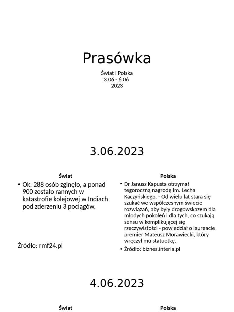 Prasówka - WOS | PDF