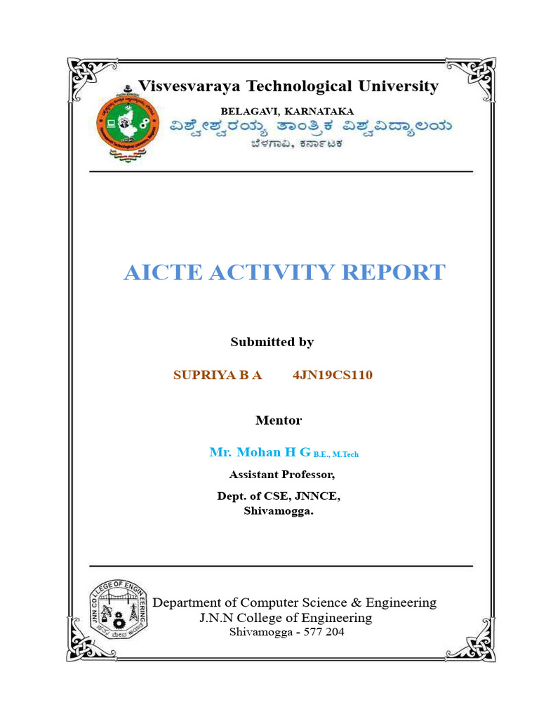 AICTE Avtivity Report | PDF | Technology & Engineering