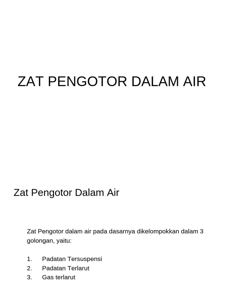 Zat Pengotor Dalam Air | PDF | Sains & Matematika