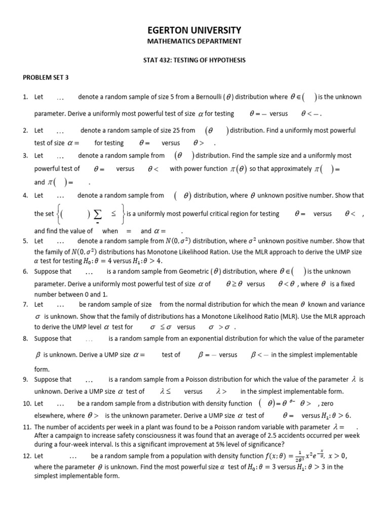 Stat 432 Problem Set 3a | PDF | Probability Density Function ...