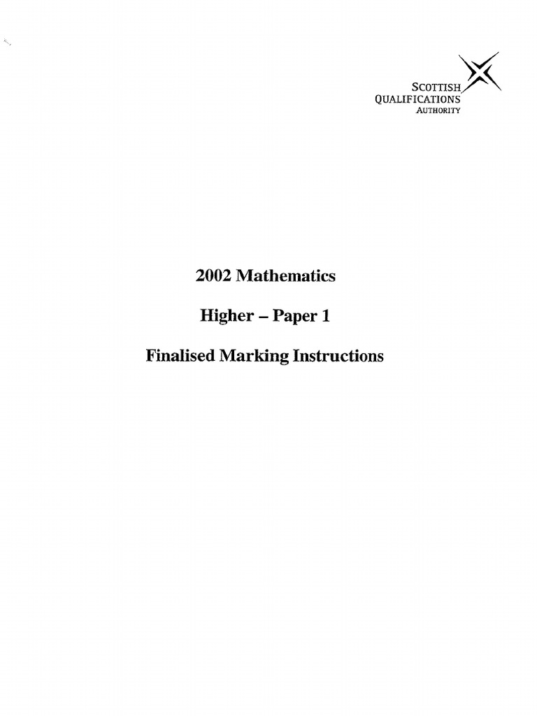 2002 Higher Marking | PDF