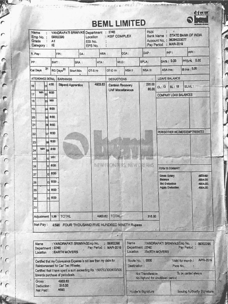 Srinu Payslips Pdf 8481