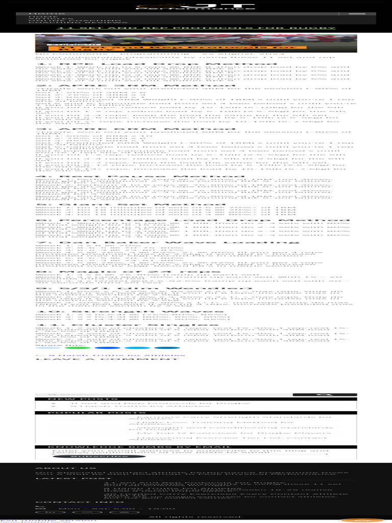 11 Set and Rep Protocols For Rugby | PDF | Determinants Of Health ...