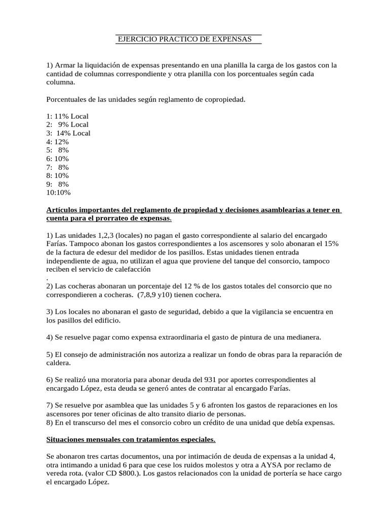 Ejercicio Practica Liquidaciones 3 | PDF | Hogar, jardinería y bricolaje