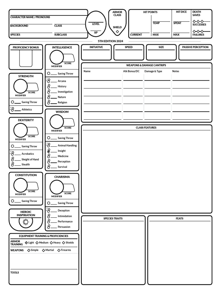 2024 D&D Cleric Character Sheet | PDF | Dungeons & Dragons | D20 System