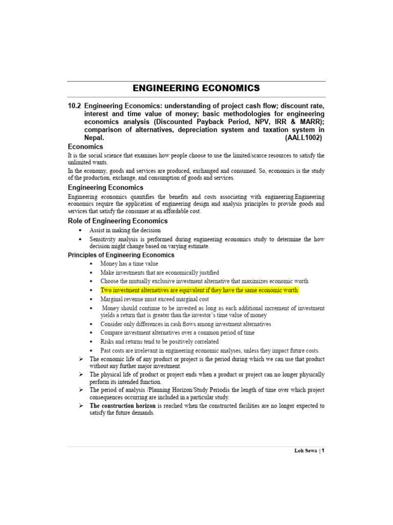 10.2 Engineering-Economics JRP | PDF | Net Present Value | Internal ...