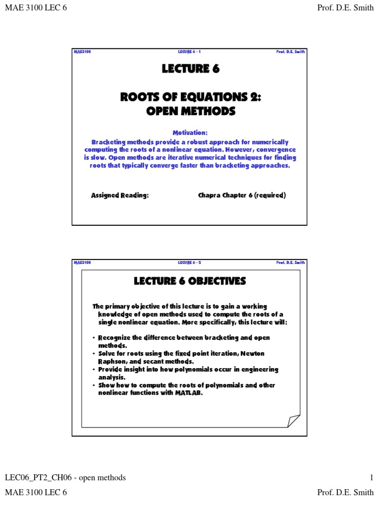 LEC06 - PT2 - CH06 - Open Methods | PDF | Numerical Analysis | Polynomial