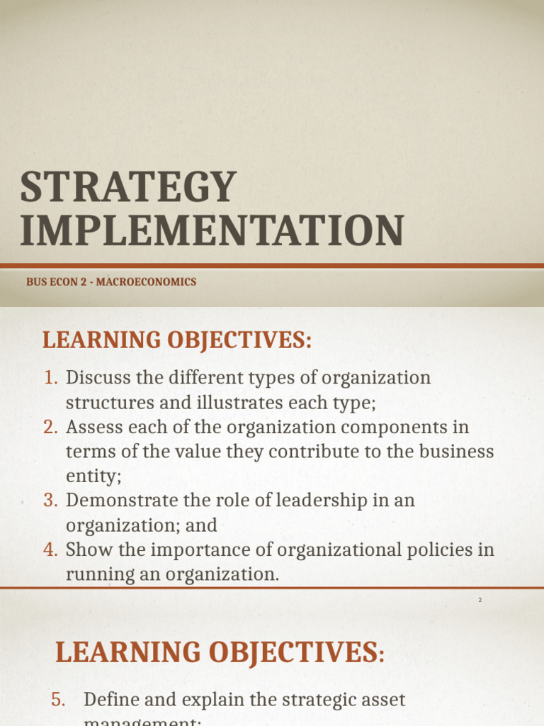 Strategy Implementation | PDF | Organizational Structure | Marketing
