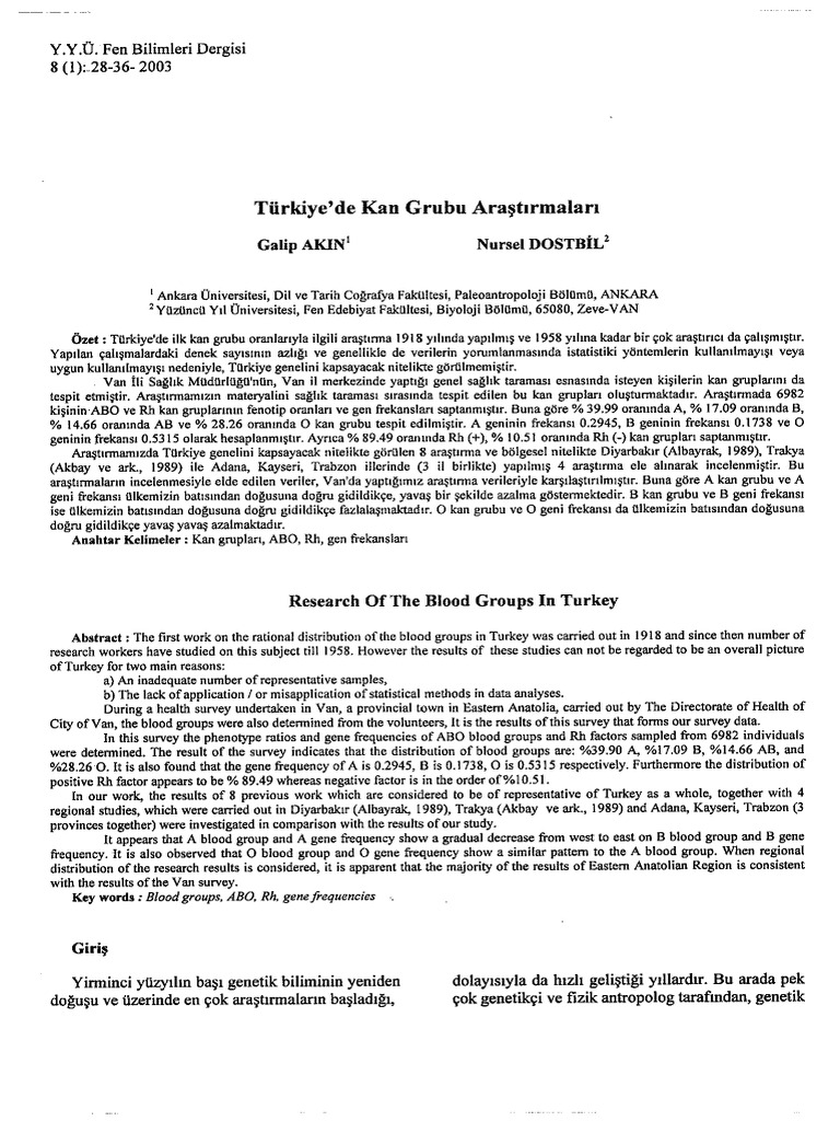 T - Rkiye'de Kan Grubu Ara - T - Rmalar - (#739541) - 1110228 | PDF