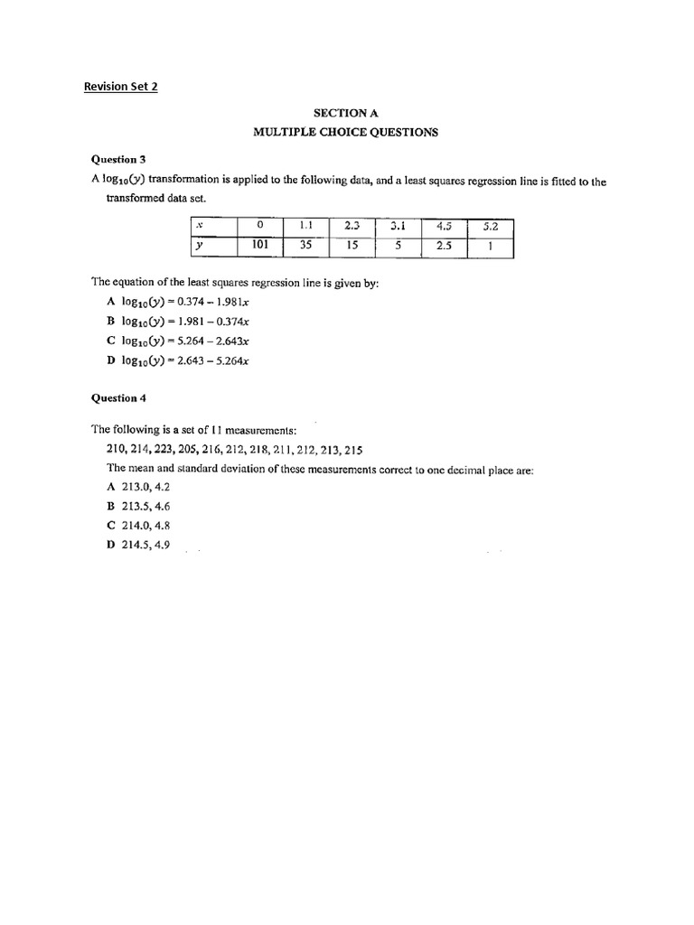 Revision Set 2 | PDF