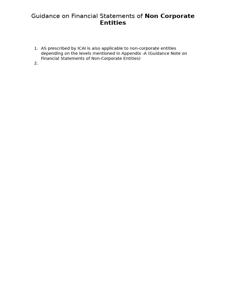 Non Corporate Entitites | PDF