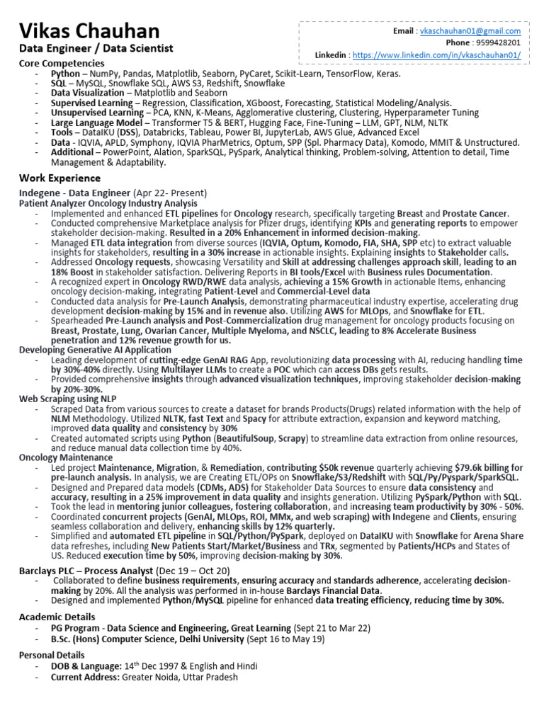 Vikas Chauhan Sept'24 V4-1 | PDF | Apache Spark | Information Science