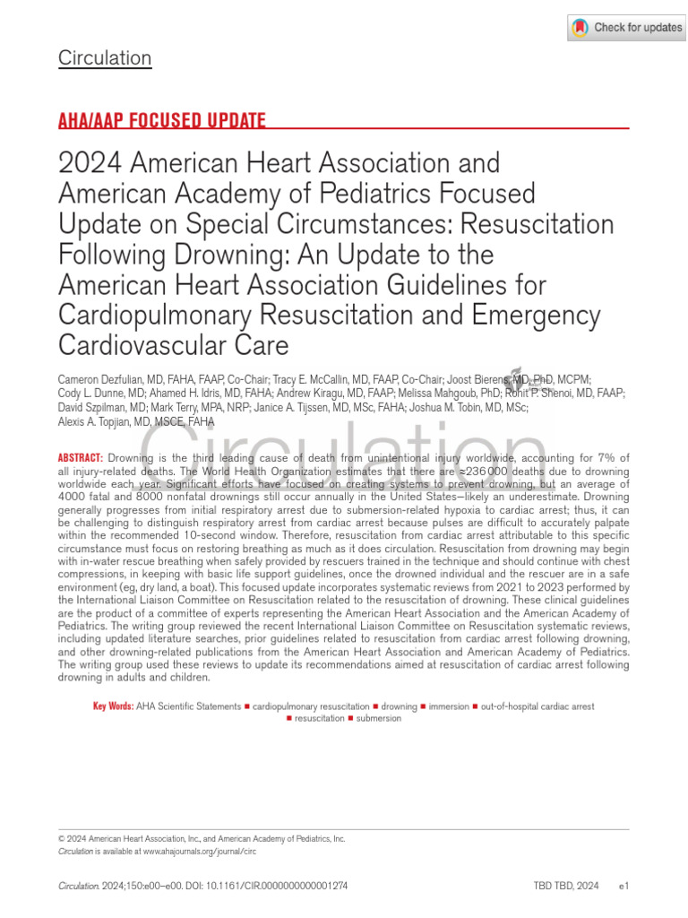 Dezfulian Et Al 2024 2024 American Heart Association and American | PDF ...