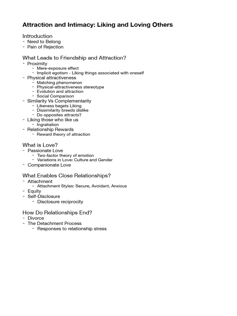 Understanding Attraction and Love Dynamics | PDF