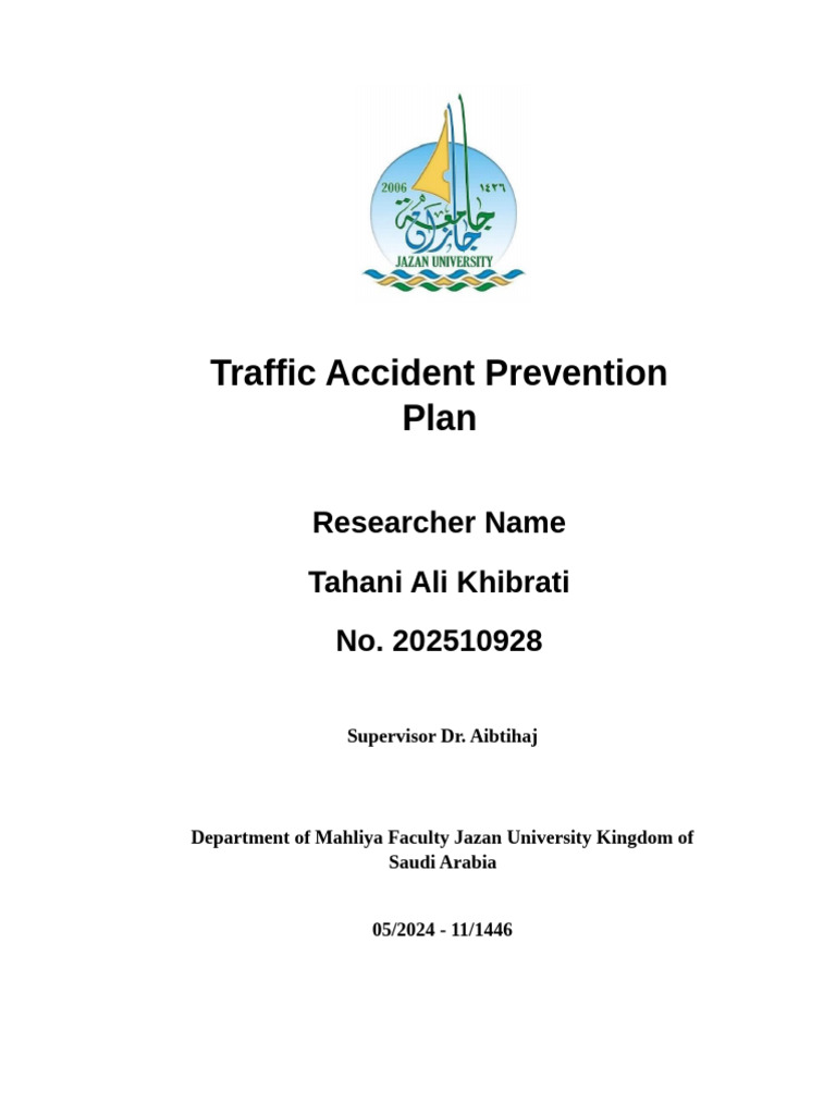 Traffic Accident Prevention Plan T | PDF | Traffic Collision | Traffic