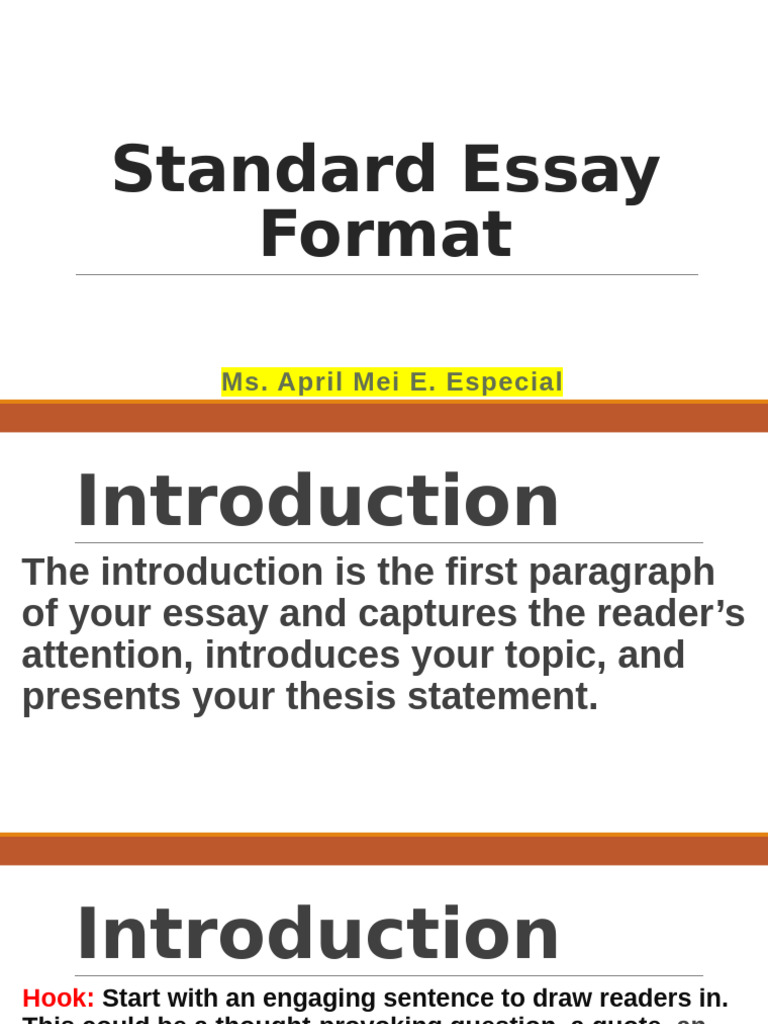 Standard Essay Format | PDF | Essays | Teachers